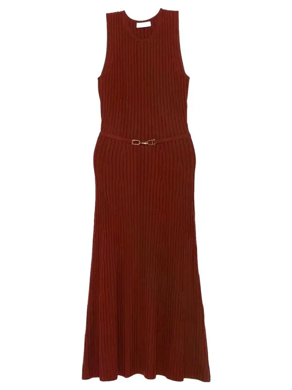 Gabriela Hearst Ribbed-knit Midi Dress - Brown