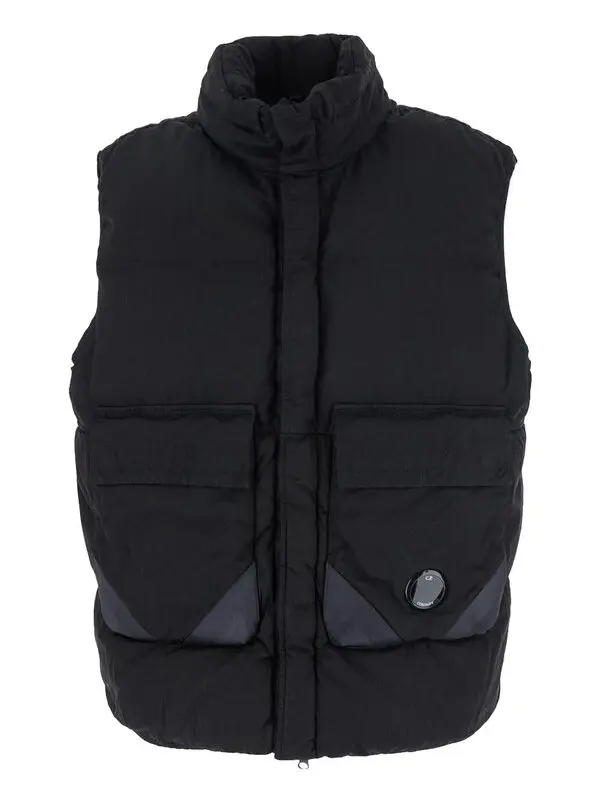 C.P. COMPANY Tech Fabric Vest With Logo Plaque - Black