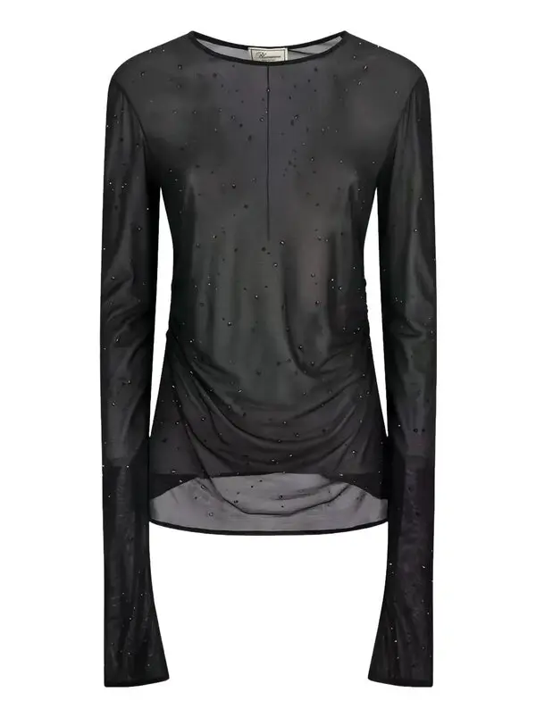 Blumarine Crystal-embellished T-shirt - Black
