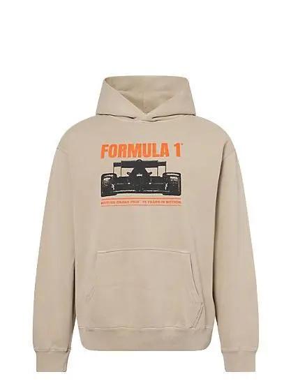 FORMULA 1 F175 British Grand Prix Graphic-print Cotton-jersey Hoody - Beige
