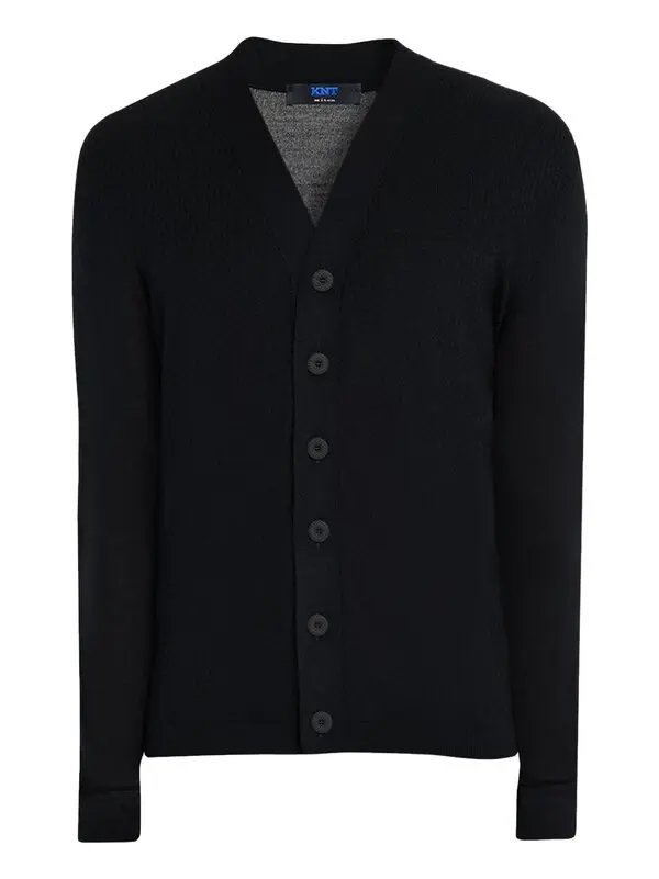 KNT Cotton Knit Cardigan - Blk