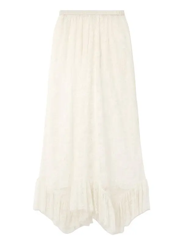 Chloé Lace Midi Skirt - White