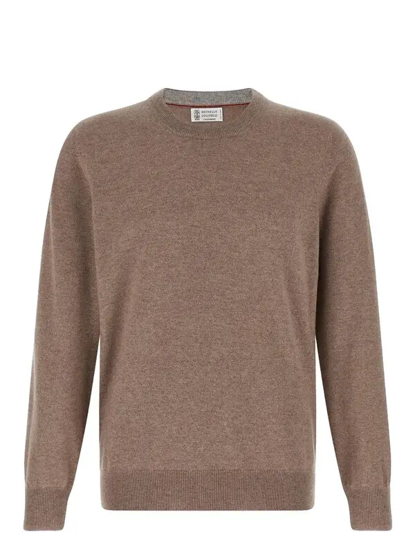 Brunello Cucinelli Cashmere Crew Neck Sweater - Beige