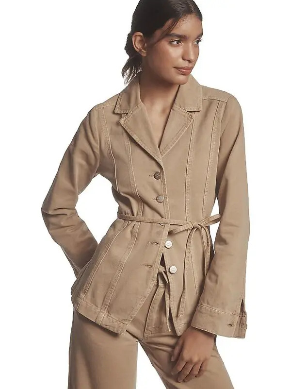 DAMSON MADDER Francie Tie Blazer Jacket - Tan