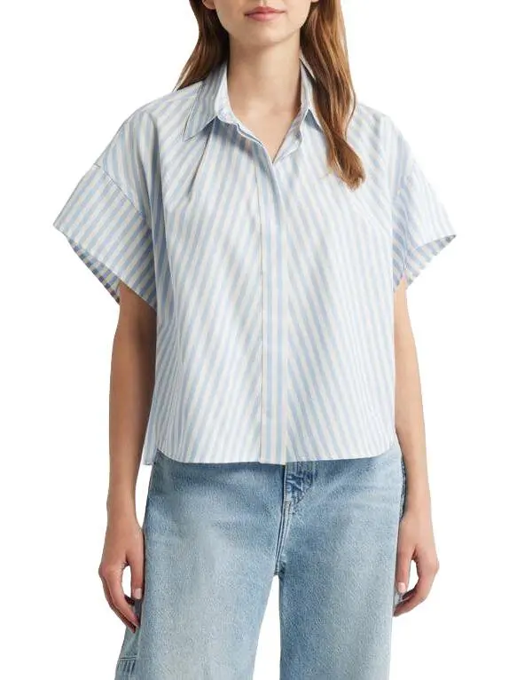 Rag & Bone Martha Poplin Shirt - Blue Stripe