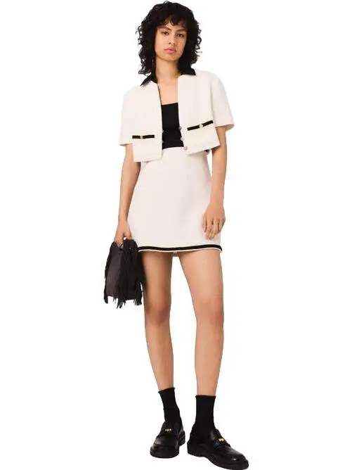 Maje 2-in-1 Tweed Dress With Jacket - Ecru
