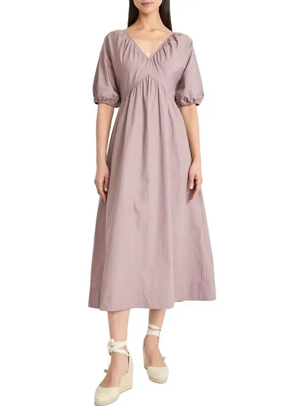 THE GOOD JOURNEY Puff Sleeve Maxi Dress - Twilight Mauve