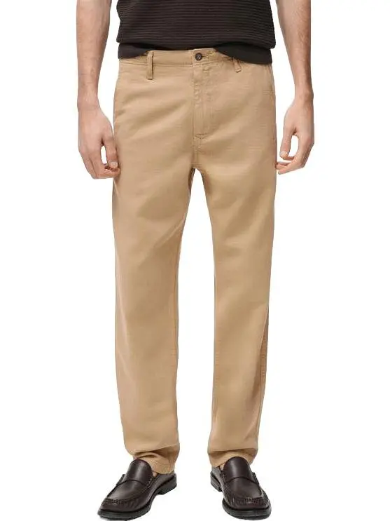 Mango Slant Pocket Straight Leg Jeans - Beige