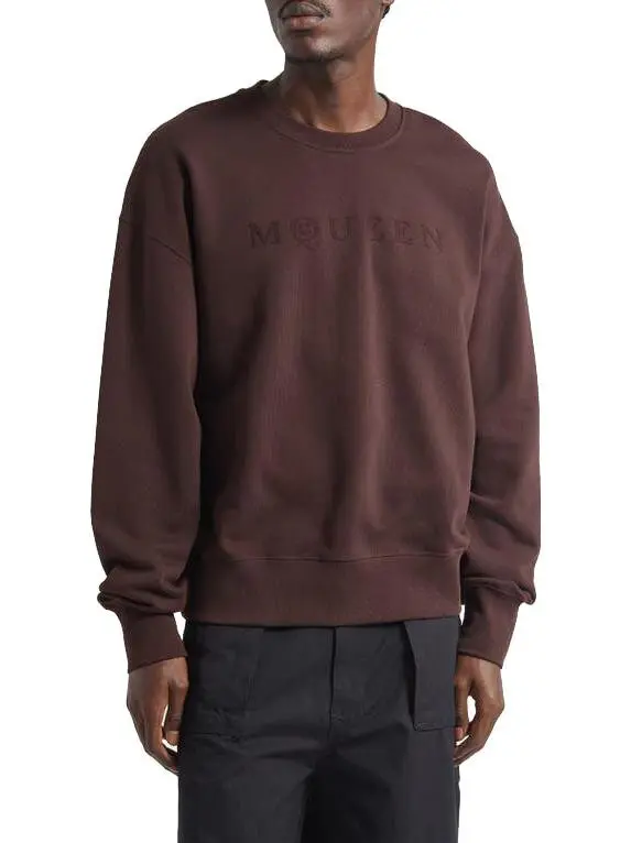 Alexander McQueen Logo Graphic French Terry Sweatshirt - Madder/tonal