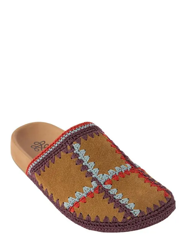 THE SAK Bolinas Suede Clogs - Cedar Multi Patch