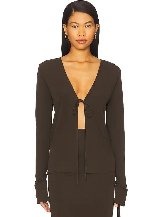 EAVES Lian Reversible Top - Dark Brown
