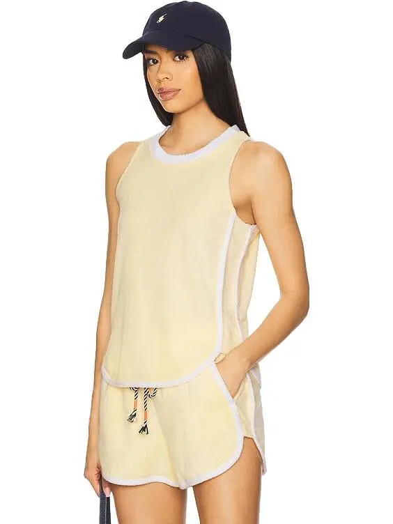 Sundry Loop Terry Tank Top - Lemon Tint