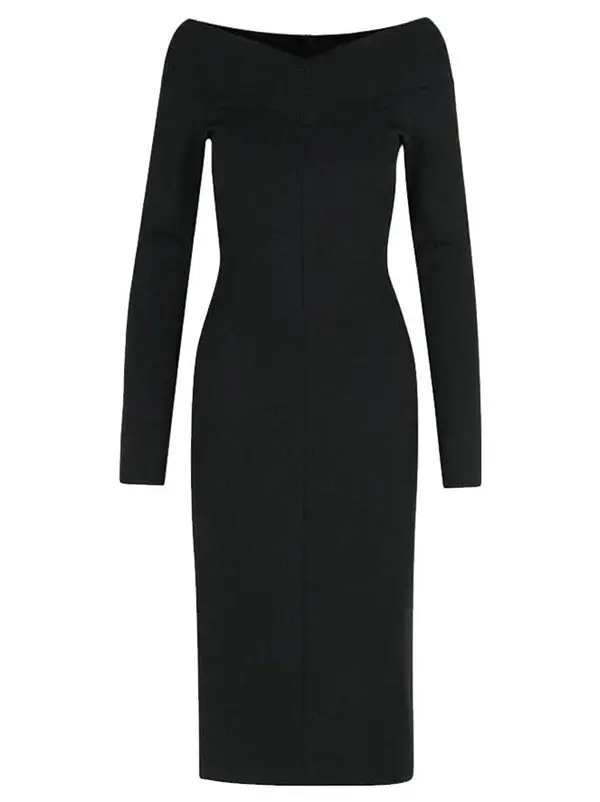 Stella McCartney Off Shoulder Midi Dress - Black