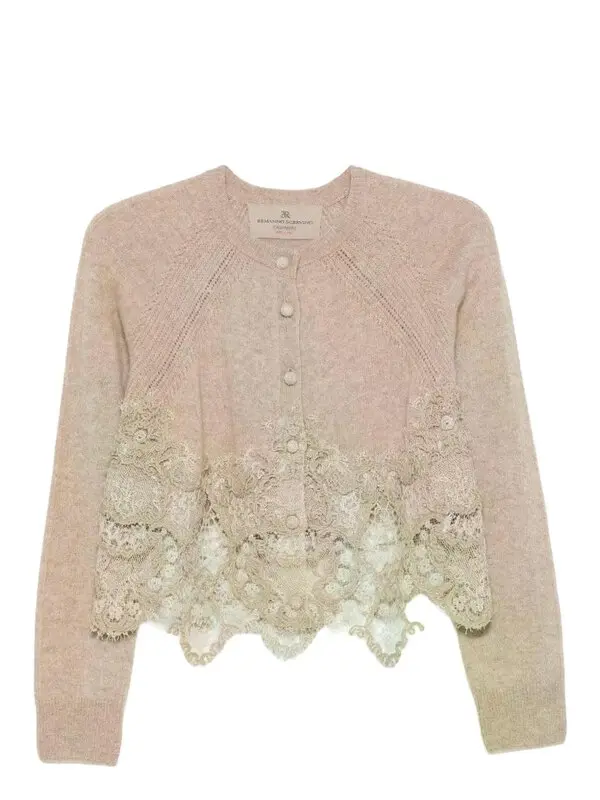 Ermanno Scervino Lace-trimmed Cardigan - Brown