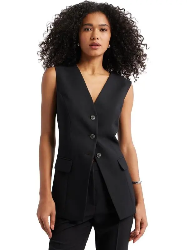 OPEN EDIT The Icon Collarless Vest - Black