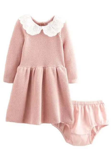 Nordstrom Scalloped Collar Sweater Dress With Bloomers - Pink Zephyr