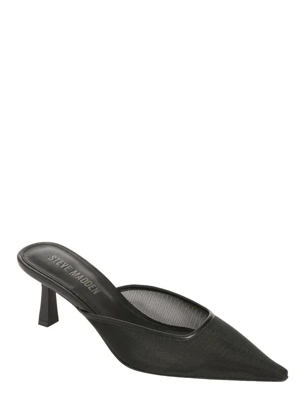 Steve Madden Lisbeth Pointed Toe Mule - Black Mesh