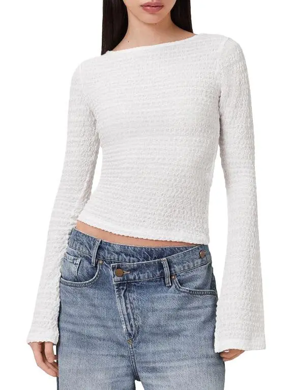 All Saints Aki Connie Boatneck Top - Chalk White