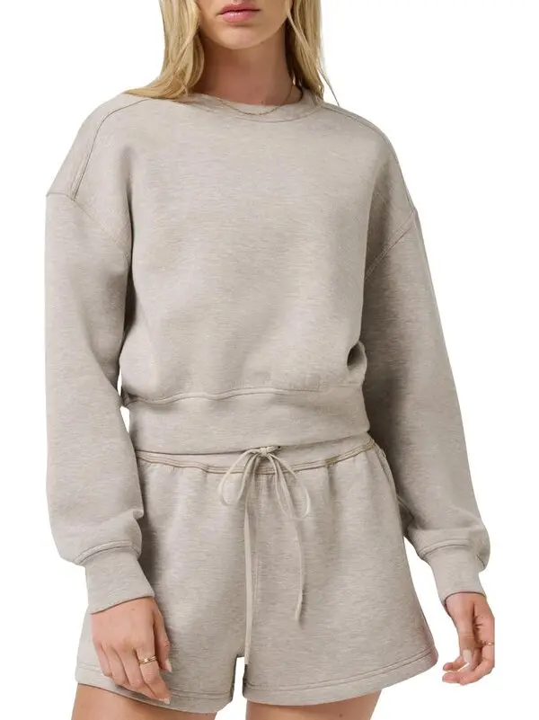 Travis Mathew Cloudscape Sweatshirt - Heather Savannah Tan