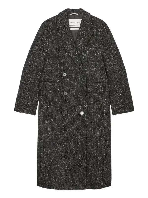 Marc O'polo Double-breasted Textured Coat - Black