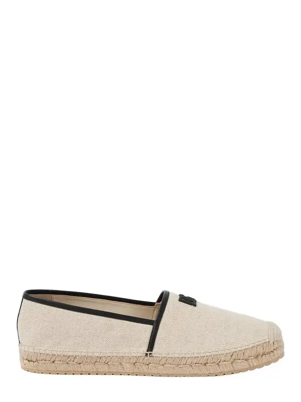 Dolce & Gabbana Leather-trimmed Espadrille Sandals - Beige