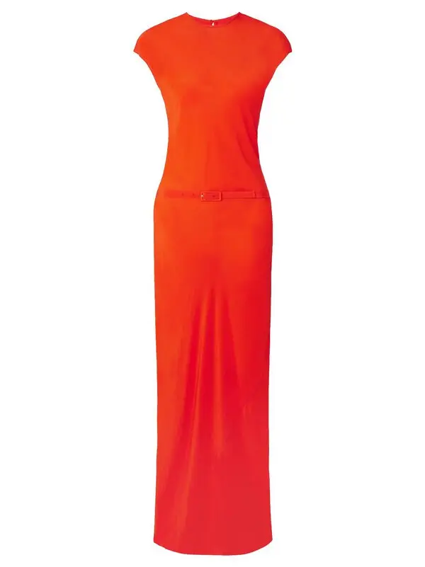Sir The Label Fresca Belted Silk Crepe De Chine Maxi Dress - Orange