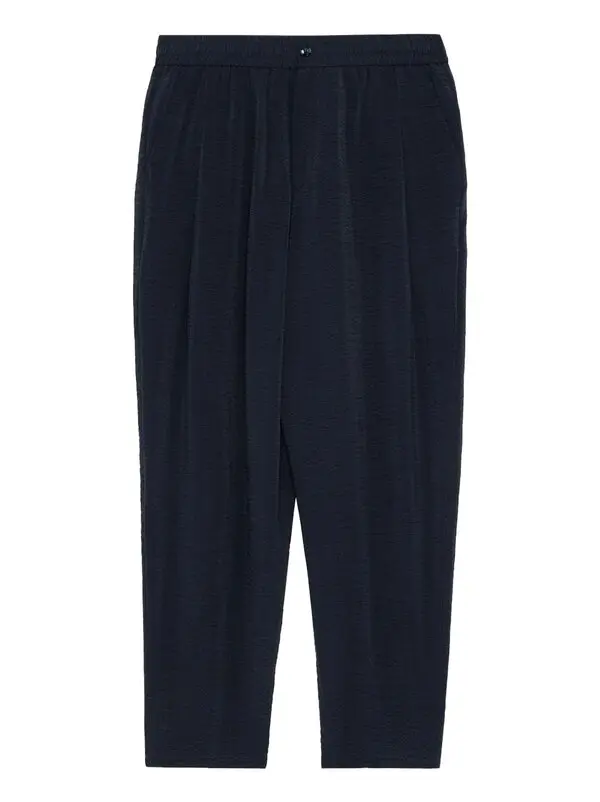 Giorgio Armani Relaxed-fit Herringbone Drawstring Trousers - Multi