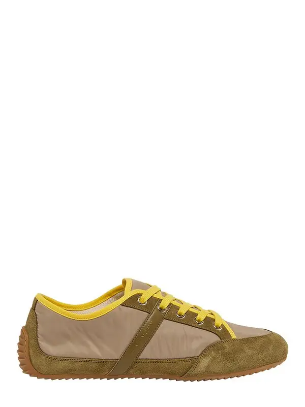 Givenchy Slim Nylon And Suede Low-top Sneakers - Khaki/brown