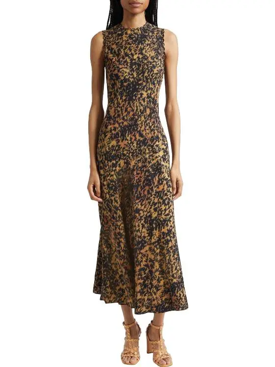 Ulla Johnson Clea Abstract Print Bias Cut Dress - Savannah