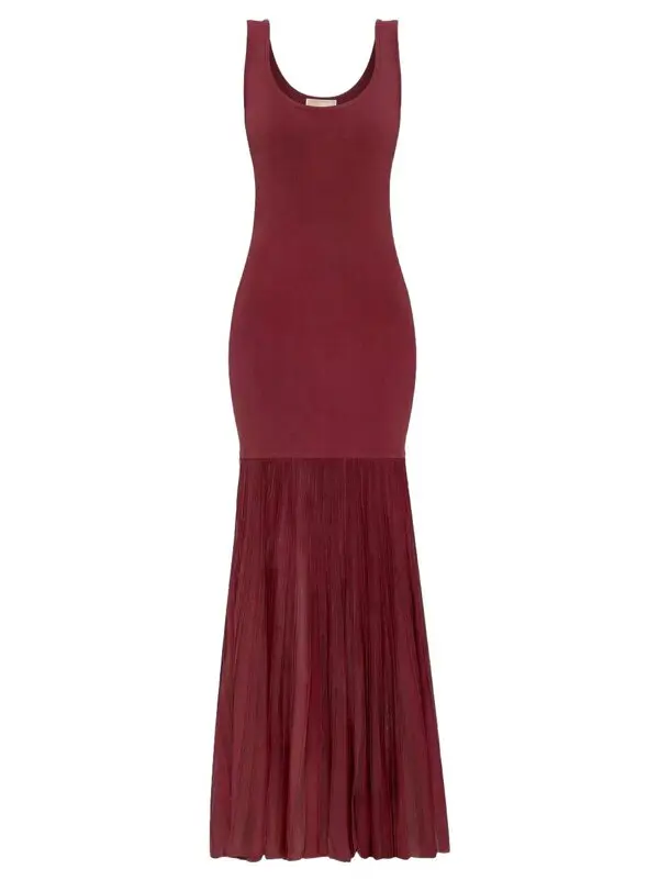 Michael Kors Pleated Skirt Maxi Dress - Red
