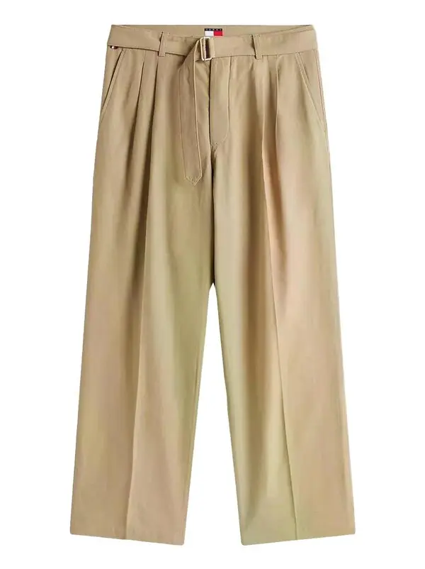 Tommy Hilfiger Pleated Belted Trousers - Neutrals