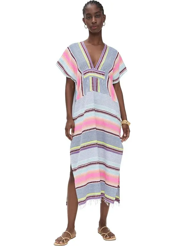 LEMLEM Gasira V-neck Caftan - Cirq Citrus