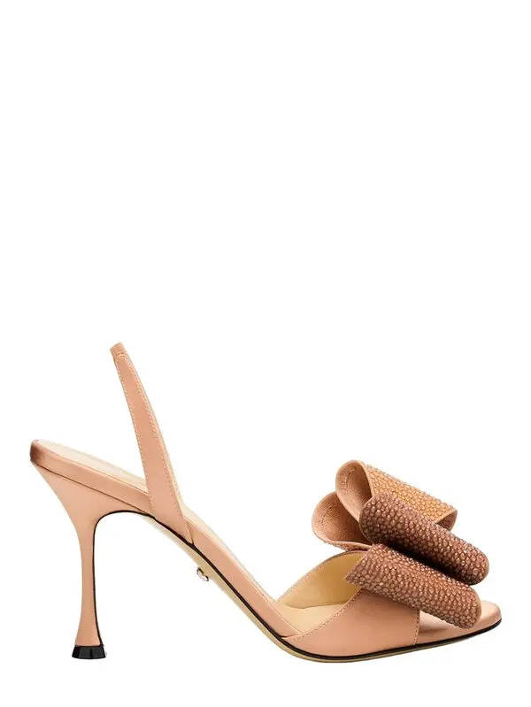 Mach & Mach Le Cadeau Crepe Satin Sandals - Brw Brown Gradient