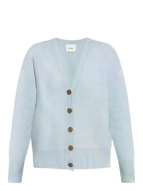 LISA YANG Ribbed Button Cardigan - Blue