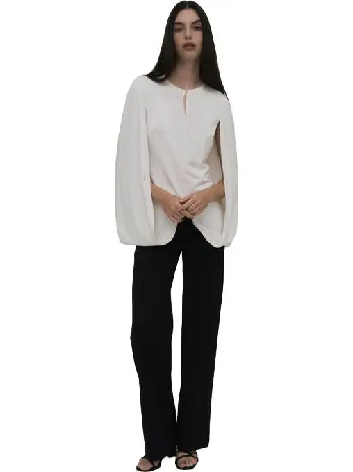 Rosetta Getty Fold Cape Top - White
