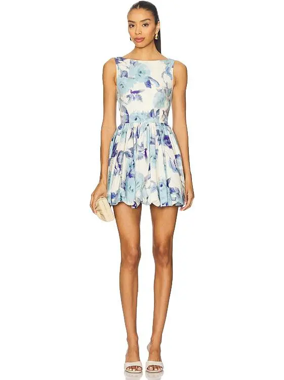 AZLEE Ananya Mini Dress - Blue Rose