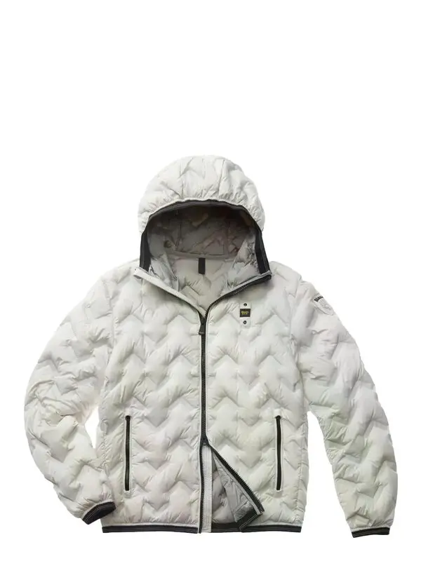 BLAUER. Chevron-quilted Hooded Jacket - White