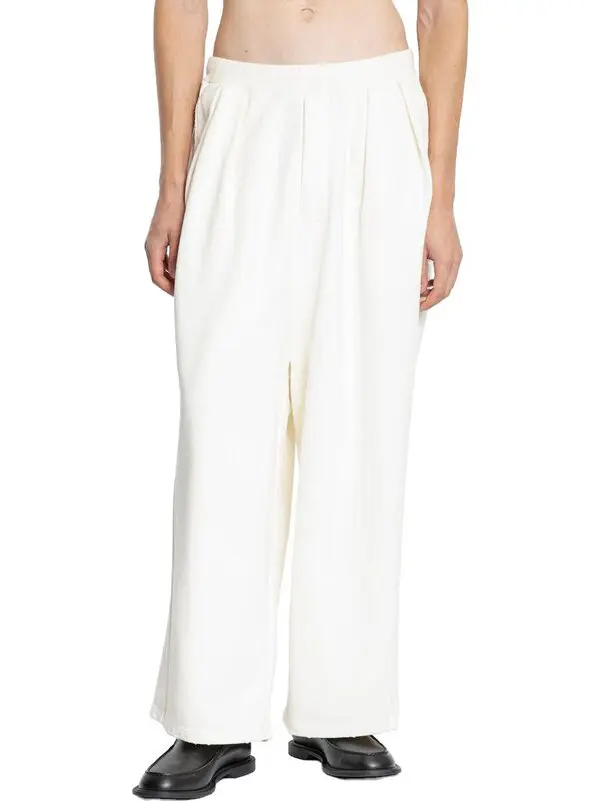 ANCELLM Wide Easy Tuck Slacks - White