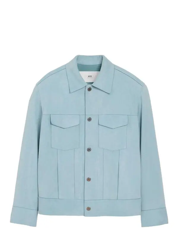 Ami Press-stud Fastening Jacket - Clear Blue