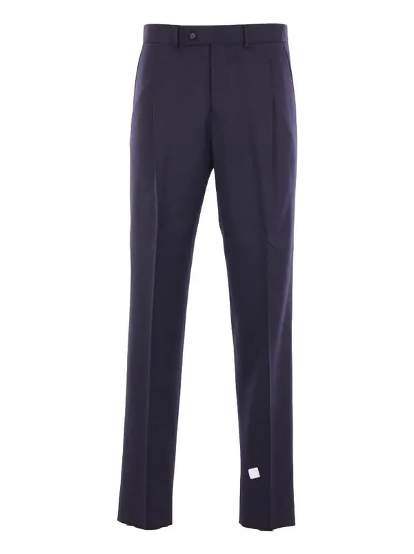 Caruso Tailored Wool Trousers - Blue