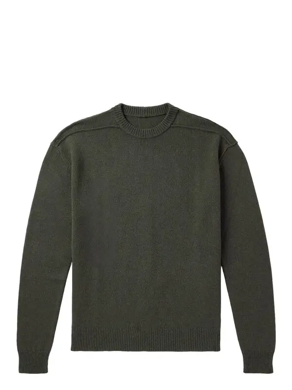 Rick Owens Boiled Cashmere And Wool-blend Sweater - Green