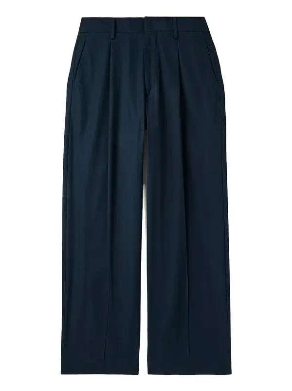 Nn07 Kay 1080 Straight-leg Organic Cotton-poplin Trousers - Blue