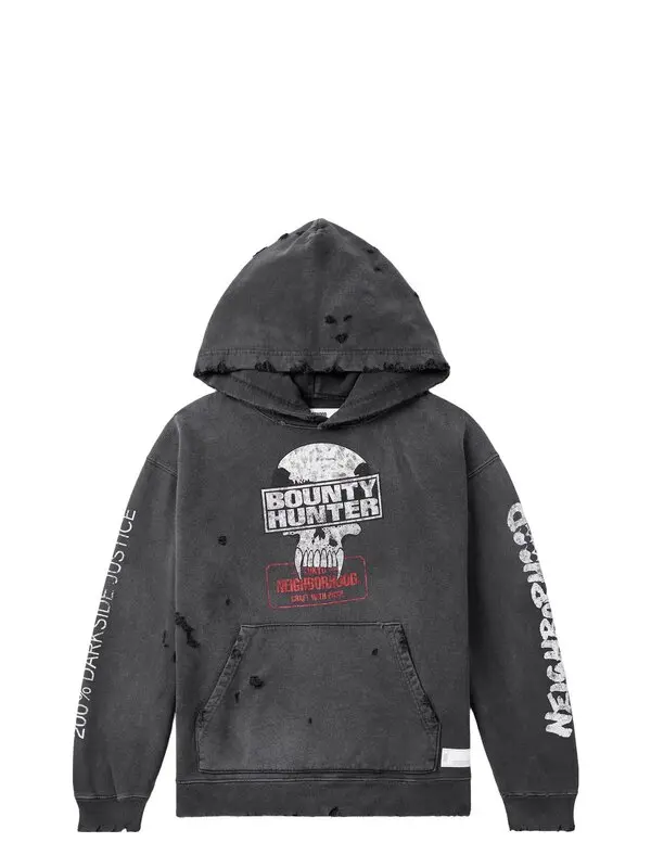 NEIGHBORHOOD Bounty Hunter Savage Distressed Hoodie - Black