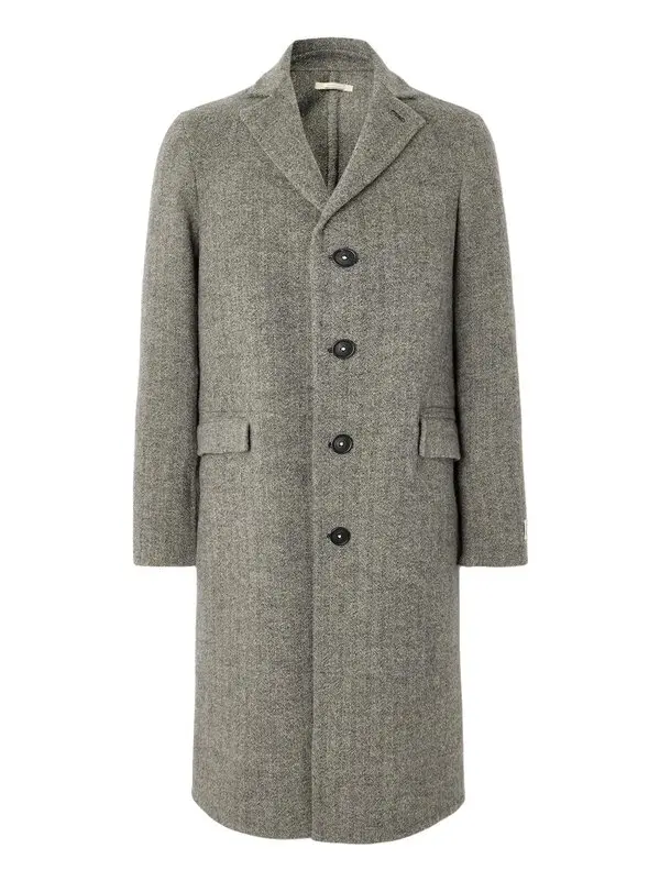 Massimo Alba Austin Herringbone Virgin Wool Coat - Gray