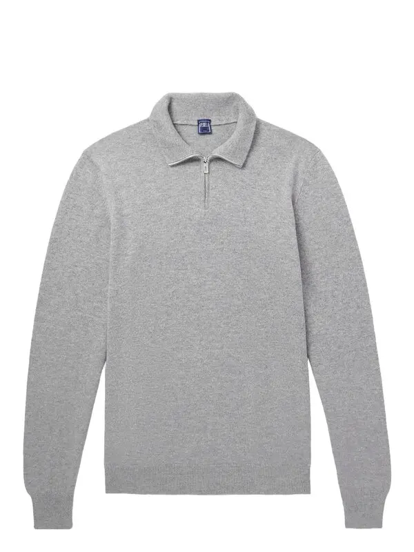 Fedeli Favonio Slim-fit Cashmere Half-zip Sweater - Gray