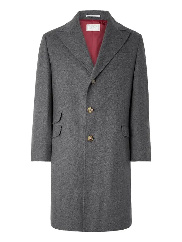 Brunello Cucinelli Wool And Cashmere-blend Overcoat - Gray