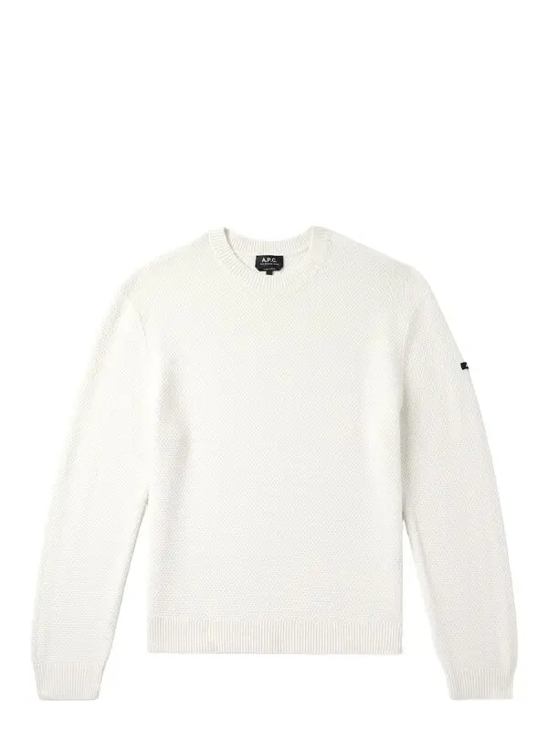 A.p.c. Thomas Honeycomb-knit Virgin Wool Sweater - Neutrals