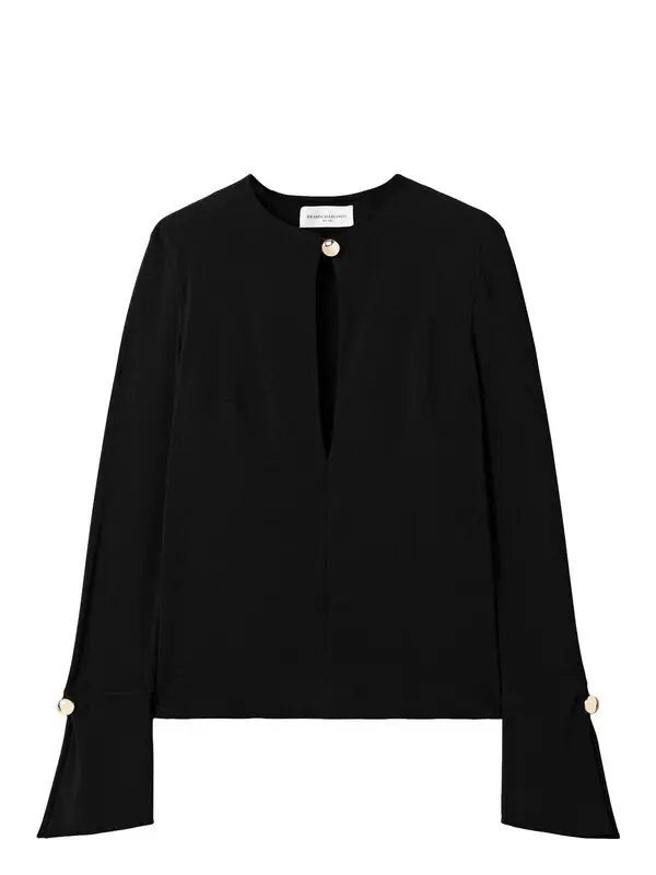 Brandon Maxwell The Marla Cutout Stretch-jersey Top - Black