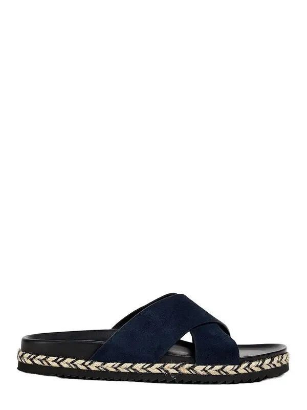 Frescobol Carioca Suede Espadrille Sandals - Midnight Blue