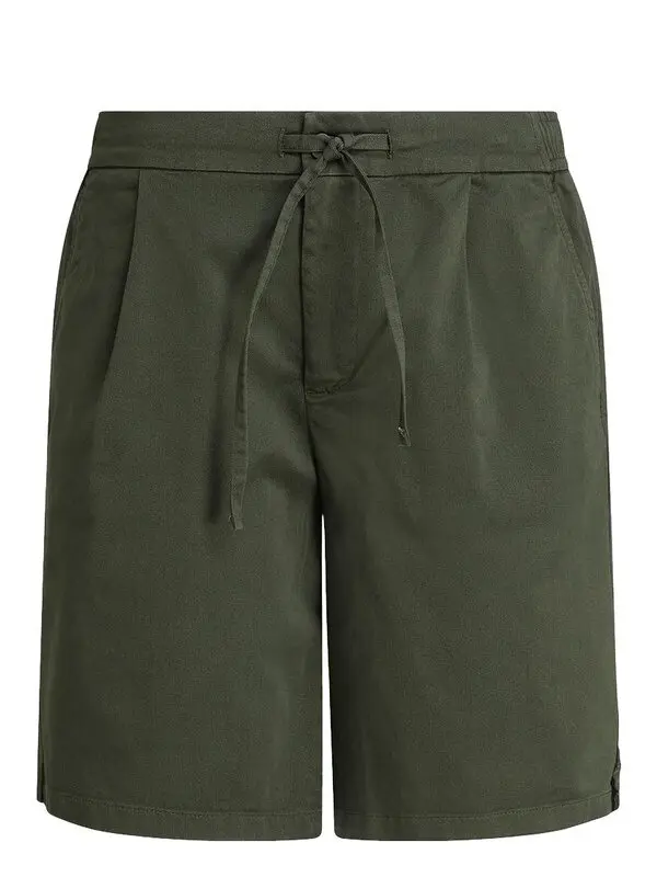 Frescobol Carioca Cotton-blend Twill Drawstring Shorts - Army Green